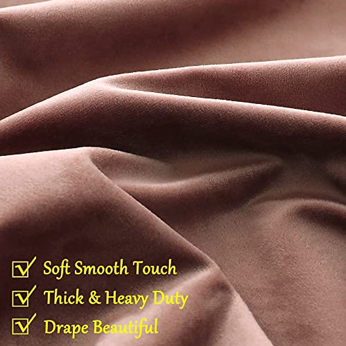 Timeper Pink Velvet Curtains 84 inches - Elegant Decor Mauve Blackout Curtains Wild Rose Curtains Drapes with Grommet top for Living Room/Daughter Bedroom, Wild Rose, W52 x L84, 2 Panels