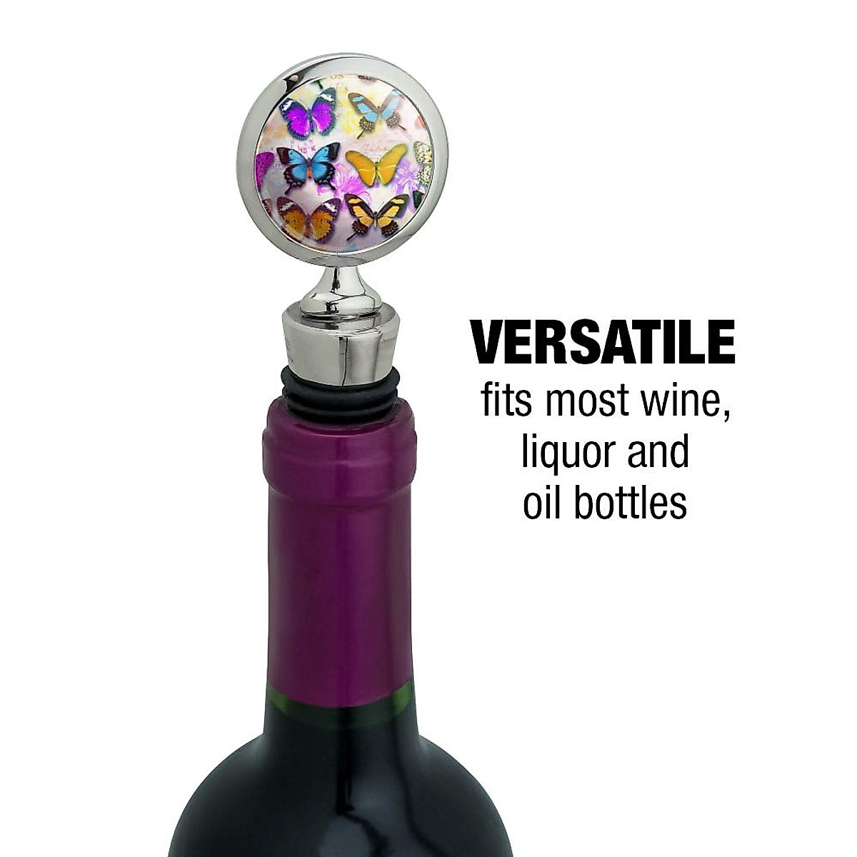Colorful Butterflies Butterfly Design Wine Bottle Stopper