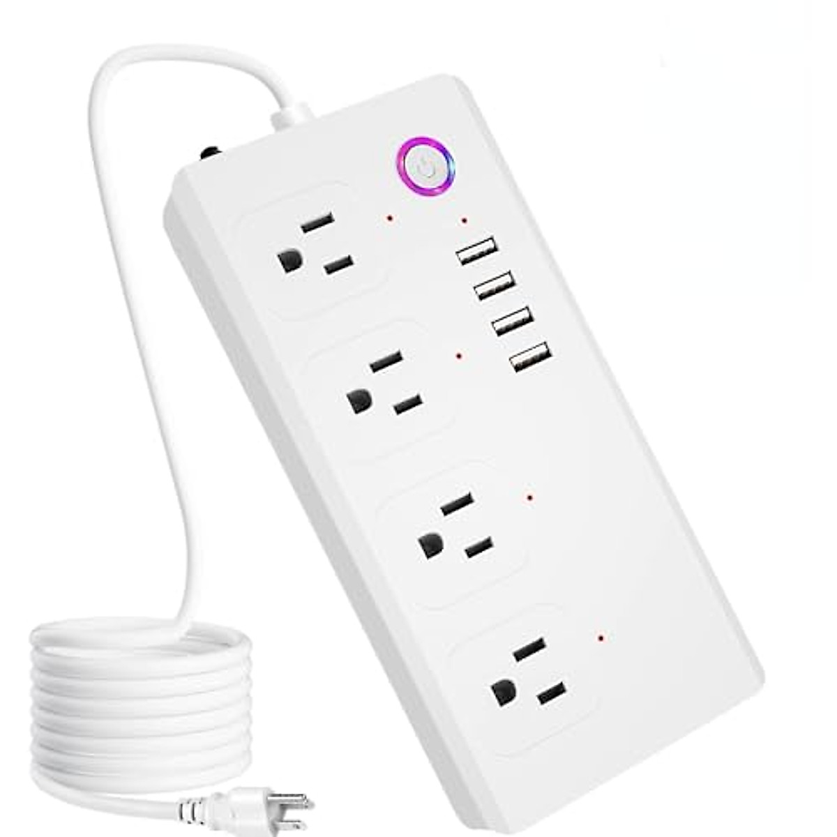Smart Extension Cord Jinvoo WiFi Surge Protector Power Strip with 4 Individually Controlled AC Outlets and 4 USB Ports Works with Alexa & Google Home
