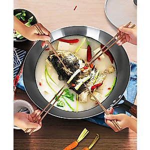 VONOTO Carbon Steel Wok Pan, Wok Pan with Handle, Traditional Woks (16 inch)