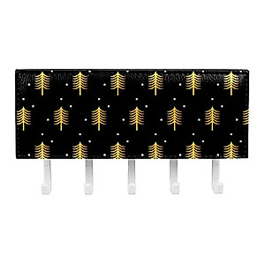 Coat Hat Hanger Hooks, Golden Christmas Tree Pattern Wall Hooks, Towel Scarves Rack Wall Mounted for Kitchen Bathroom Bedroom Door