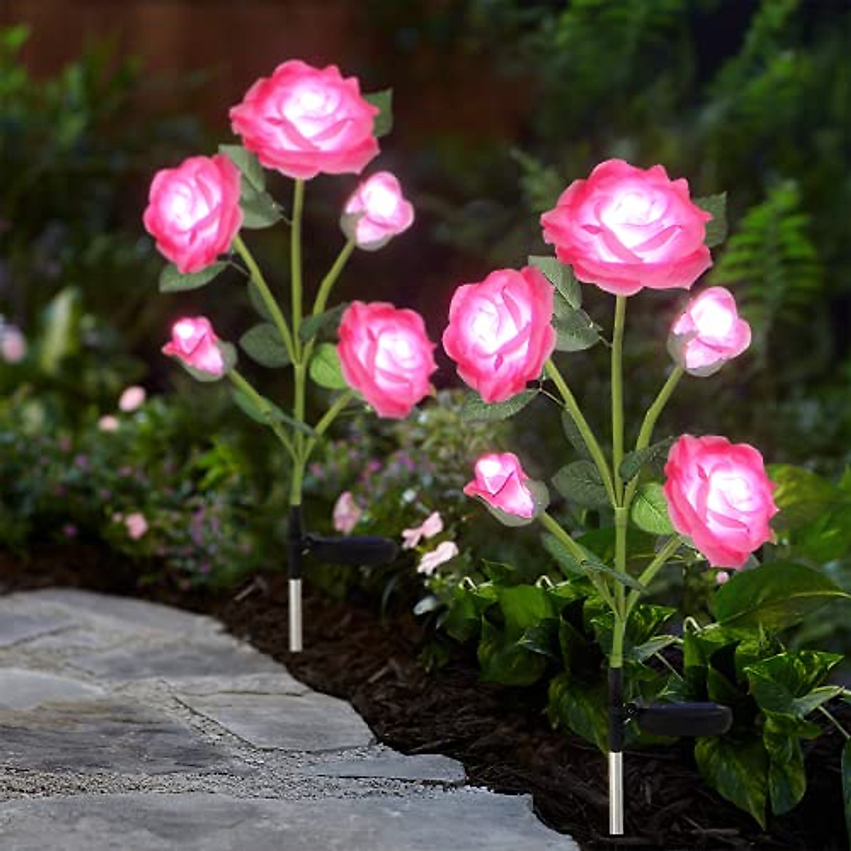 SmilingTown Solar Flower Lights Garden Decorations Outdoor Waterproof ...