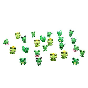 24 Pcs Resin Mini Frogs Cute Frog Miniature Figurines Animals Model Fairy Garden Miniature Moss Landscape DIY Terrarium Crafts Ornament Accessories for Home Décor (24 Pcs)