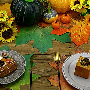 50 Pack Mother's Day Father's Day Table Mats Mexican Disposable July 4th Patriotic Paper Place Mats Fall Placemats Paper Valentine's Day Mats for Home Dining Table Decor(Leaf Style)