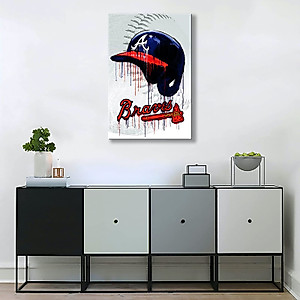 Atlanta City Baseball Poster Print Canvas Wall Art Decor for Living Room Large Picture Wall Art to Fans NOUCAN (12x18inch-Unframe,A)