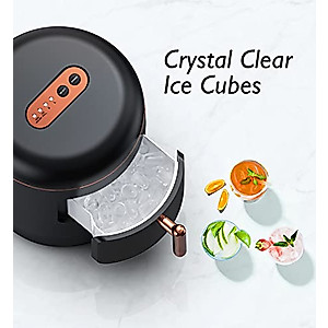 33Lbs Ice Maker Countertop, 10 Ice Cube Ready in 8-9 Mins, Crystal Clear Ice, 33Lbs/24H, Self-Cleaning Clear Ice Maker Machine, 2 Sizes Ice Cube Maker, Ice Scoop/Basket/Hook, for Home Camping Party RV