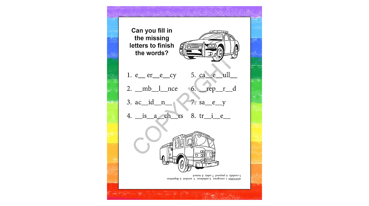 Emergency & 911 Educational Coloring Books for Kids | 50 Pack with Crayons