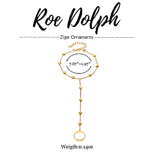 Roe Dolph Hand Chain Bracelet Ring Bracelet Hand Chain for Women Finger Ring Bracelet