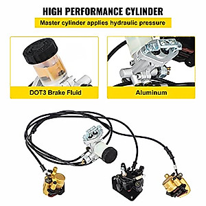 Vevor Go Kart Brake Master Cylinder Kit Go Kart Hydraulic Brake Kit Universal Go Karts Brake Kit Kandi Complete Including Master Cylinder, Hose, Caliper, Pad for 150cc : Automotive