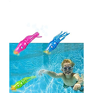 Diving Squid Pool Bath Toys for Kids,Electric Octopus Diving Fish,Torpedo Summer Toys, Swimming Training Pool Game for Learning to Swim,Squid Underwater Toys for Kids and Adults(8.3in,Blue)