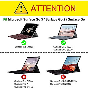 Keyboard Case for Surface Go 3 (2021)/ Surface Go 2 2020 / Surface Go 2018, Wireless Bluetooth Keyboard Cover for Microsoft Surface Go 3 Go 2 10.5 inch/Surface Go 10 inch