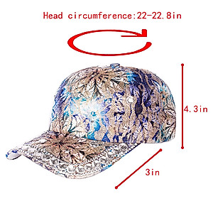 LABANCA Women Girls Bling Rhinestone Sun Cap Lace Glitter Sequin Baseball Cap Hat