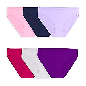 Fruit of the Loom Women's 360 Underwear, High Performance Stretch for Effortless Comfort, Available in Plus Size, Microfiber-Bikini-6 Pack-Colors May Vary, 5
