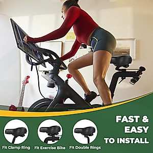 TONBUX Memory Foam Bike Seat Cushion for Men & Women - Waterproof Bicycle Saddle with Comfortable Faux Leather Cover, Universal Fit for Road, Hybrid, Commuter Bikes