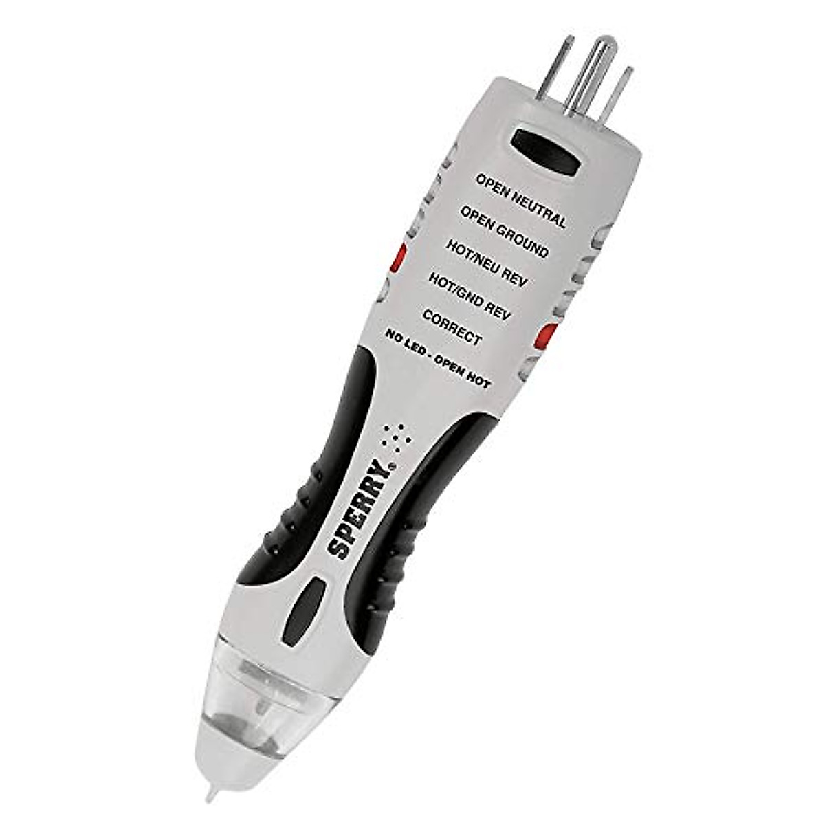 Sperry Instruments VD7504GFI DualCheck 2-in-1 Non-Contact Voltage Detector + GFCI Outlet Circuit Analyzer, 360° Visual & Audible Indicators, 50-1000V AC, 250 lb. Crush Rating
