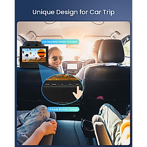WONNIE 12.5" Portable DVD Player with 10.5" Swivel HD Screen,with Car Headrest Case,5-Hour Built-in Rechargeable Battery,Car Charger & AC Adapter, Supports USB/SD Card/Sync TV, Regions Free