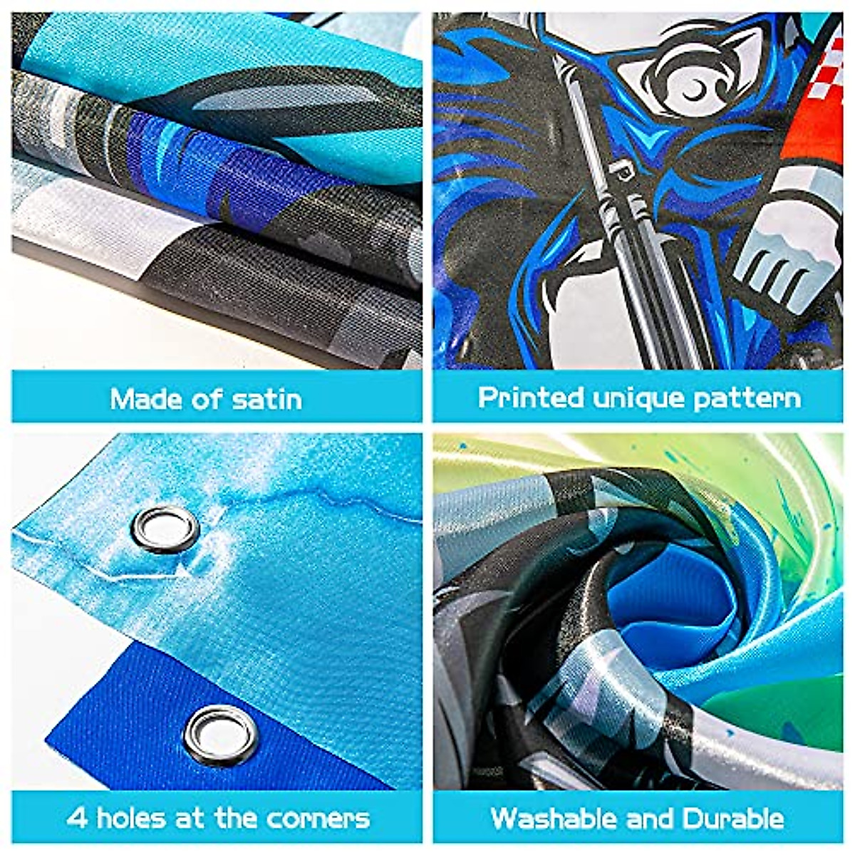 PANTIDE Motocross Photo Door Banner Backdrop Props, Large Satin Photo Background Face Photography Banner Decor Dirt Bike Theme Party Favor Supply Decorations Funny Party Games for Kids, 59 x 39 Inch