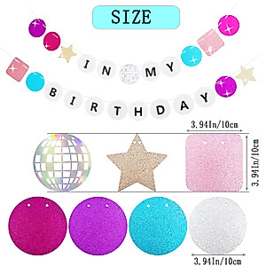 In My Birthday Era Banner 38Pcs Friendship Bracelet Birthday Banner Glitter Birthday Décor Birth-Tay Concert Tour Decorations Music Fans Birthday Party Decorations Era Party Favors Disco Prom Supplies