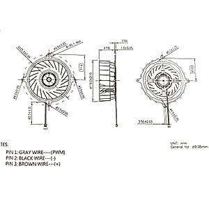 Internal CPU Cooling Fan Replacement for Sony PlayStation 5 PS5 23 Blades Fan 17 Blades CFI-1015A CFI-1015B CFI-1002A/B CFI-1016A/B CFI-1018A/B CFI-1115A CFI-1115B CFI-1102A/B CFI-1116A/B CFI-1118A/B