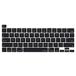 MOSISO Keyboard Cover Compatible with MacBook Pro 13 inch M2 2023, 2022, 2021 2020 M1 A2338 A2289 A2251&Compatible with MacBook Pro 16 2020 2019 A2141 Touch ID,Protective Silicone Skin, Black