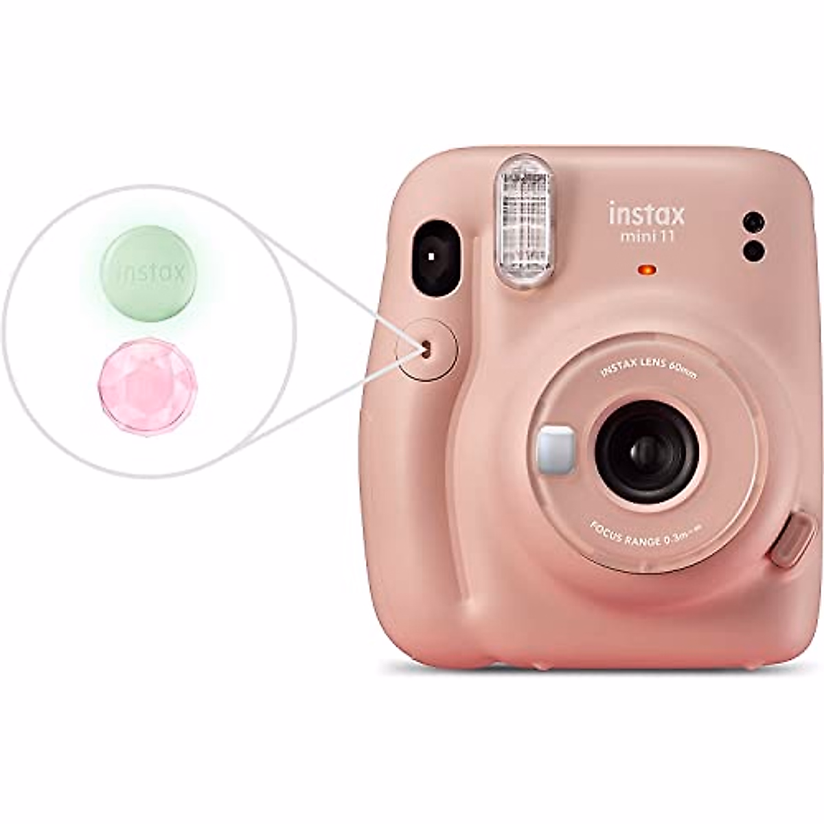 Fujifilm Instax Mini 11 Instant Film Camera, with Fujifilm instax Mini Instant Daylight Film Twin Pack, 20 Exposures (Blush Pink)