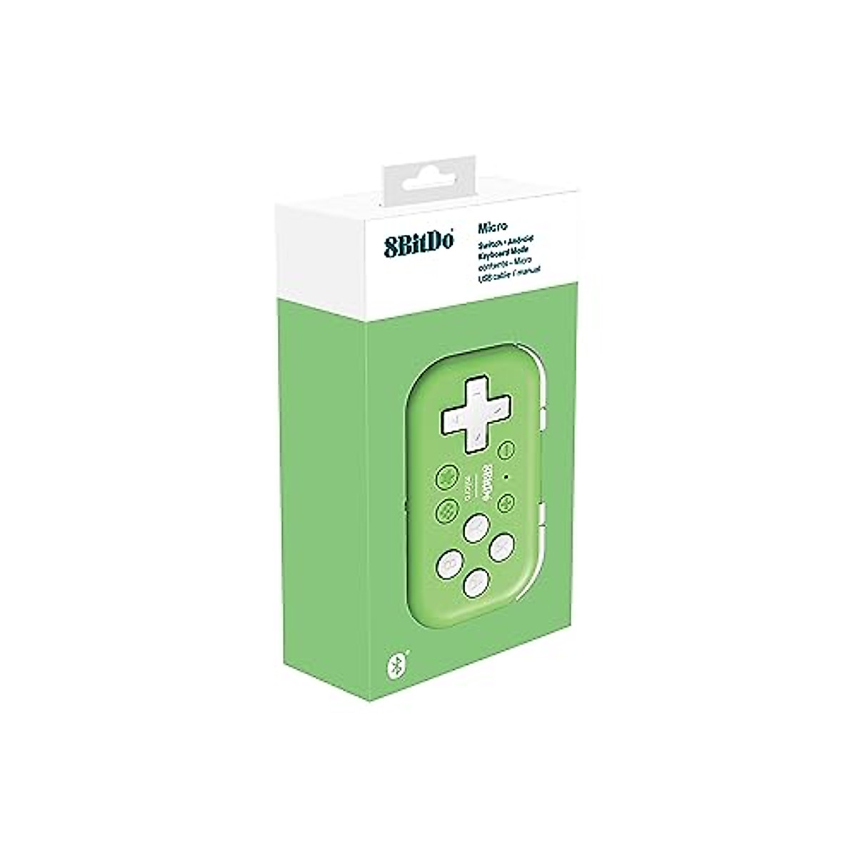 8Bitdo Micro Bluetooth Gamepad Pocket-sized Mini Controller for Switch, Android, and Raspberry Pi, Supports Keyboard Mode (Green)