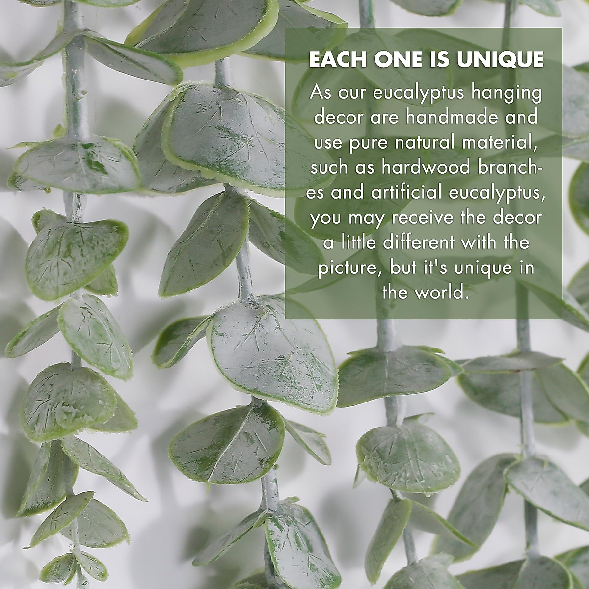 Bestjing Artificial Eucalyptus Wall Hanging Decor - Fake Eucalyptus Leaves Greenery Vines Wall Hanging Plants - Farmhouse Rustic Boho Decor for Bathroom Bedroom Livingroom Decorations