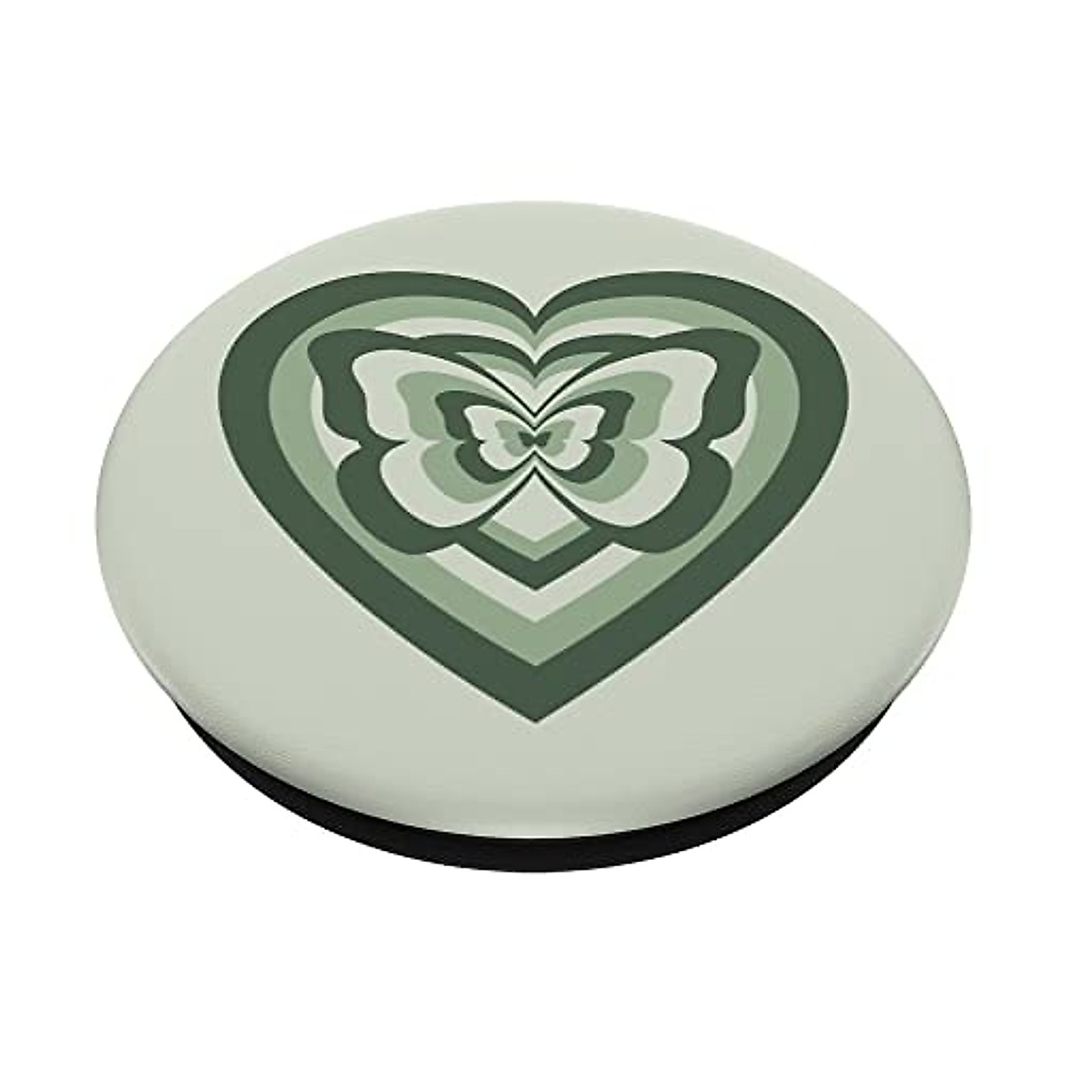 Sage Green Aesthetic Love Heart Coffe Latte Butterfly PopSockets Swappable PopGrip
