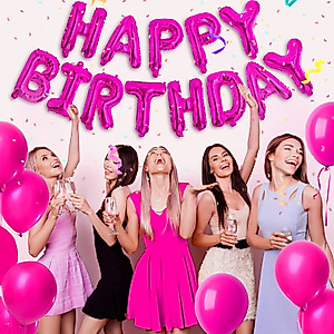 Personalized Name Happy Birthday Banner - Happy Birthday Balloon Letters Balloons 2 Sets A- Z 16'' Mylar Foil Birthday Party Decorations for Kids, Women, Men, Black