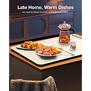 iTRUSOU Electric Warming Tray - Full Surface Heating,Rollable & Portable,Premium Silicone Nano-Material,3 Temperature Settings,Auto Shut-Off -Versatile Food Warmer for Gatherings,Parties,Everyday Use