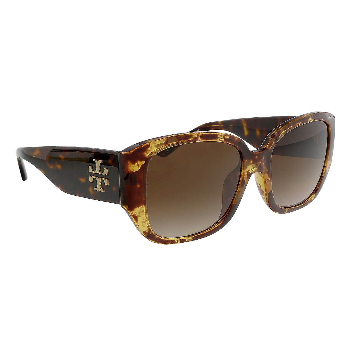 Tory Burch Women's Round Fashion Sunglasses, Dark Tortoise/Brown Gradient, One Size