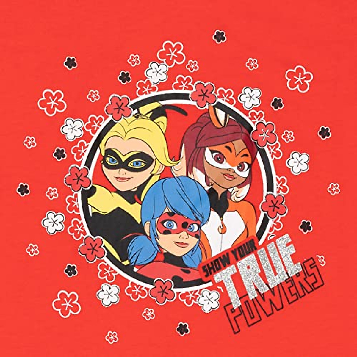 Miraculous Ladybug Cat Noir Rena Rouge Big Girls 2 Pack T-Shirts Gray/Red 10-12