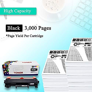 HIINK Compatible Toner Replacement(with Chip) for Brother TN-760 TN760 TN730 use with Brother L2550DW L2350DW L2370DW L2390DW L2395DW L2710DW L2750DW Printers(Black,4-Pack)