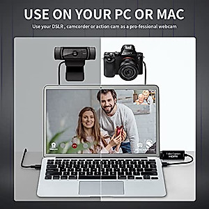 Video Capture Cards, 4K HDMI to USB Video Capture Device, 1080P HD Broadcast Live and Record Video Audio Grabber for Gaming, Streaming, Teaching, Video Conference (Black)