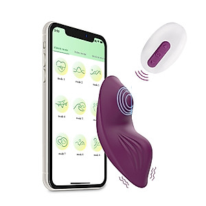 Wearable Panty Vibrators, App Remote Control Vibrators with 9 Vibrating Modes, Butterfly Vibrators for Vagina and Clitoral, Waterproof Magnetic Charging Sex Toys for Women or Couples(Purple)