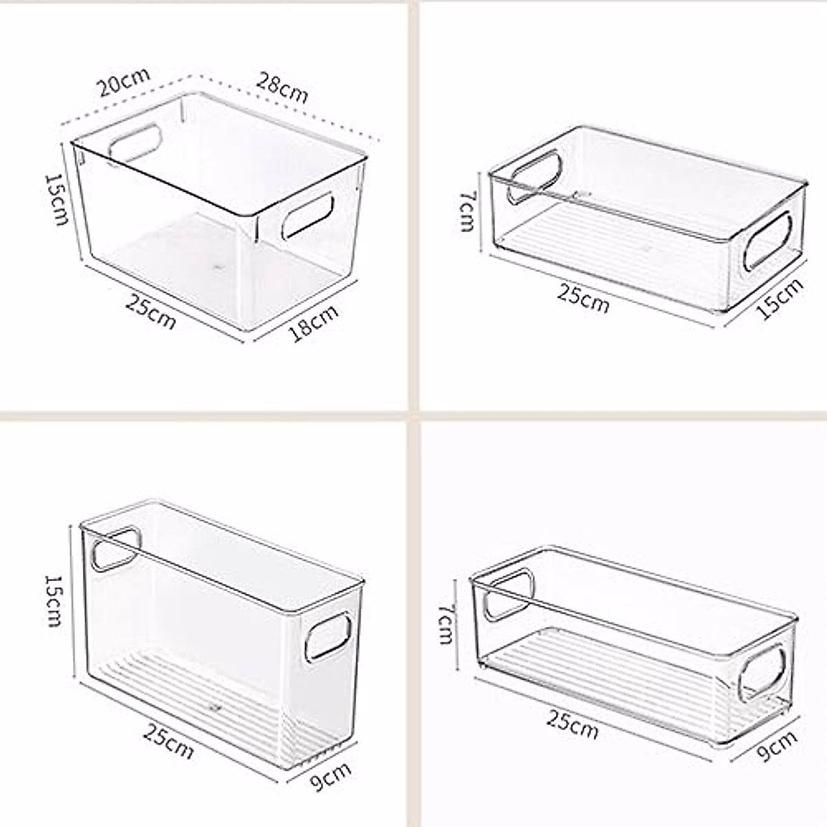 Refrigerator Organizer with Clear Plastic Storage Cabinet, BPA Free, Multi-Size Saves Space. (9.8x3.5x5.9inches)