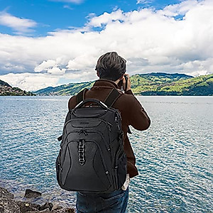 KROSER Travel Laptop Backpack 18.4 Inch XXXL Gaming Backpack with Hard Shell Saferoom RFID Pockets Water-Repellent Business College Daypack Stylish Laptop Bag for Men/Women-Black…