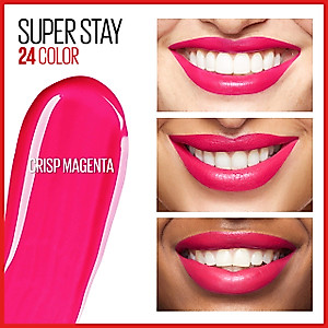 Maybelline Super Stay 24, 2-Step Liquid Lipstick Makeup, Long Lasting Highly Pigmented Color with Moisturizing Balm, Crisp Magenta, Neon Pink, 1 Count