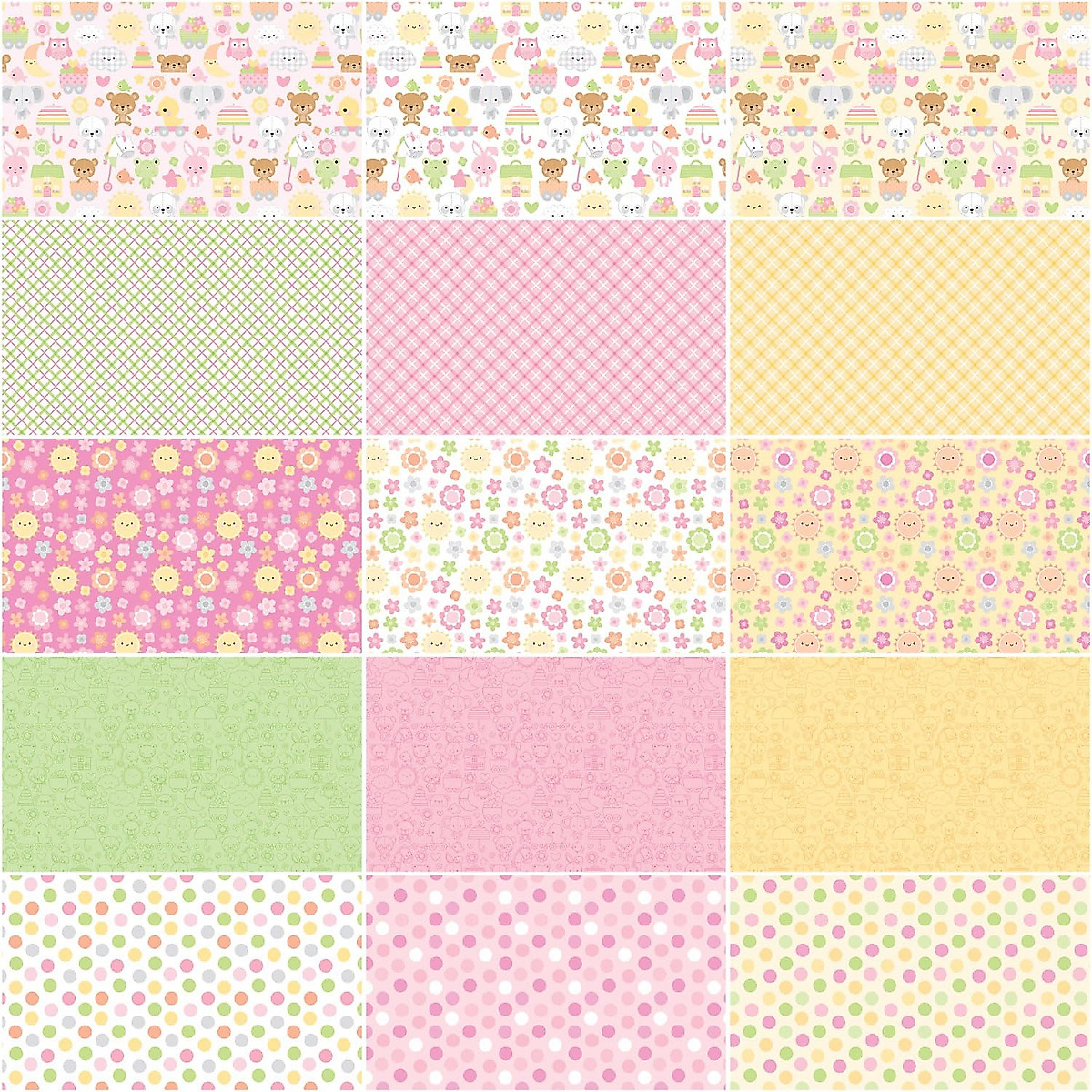 Bundle of Joy Riley Blake 5-inch Stacker, 42 Precut Fabric Quilt Squares by Doodlebug Design Inc.