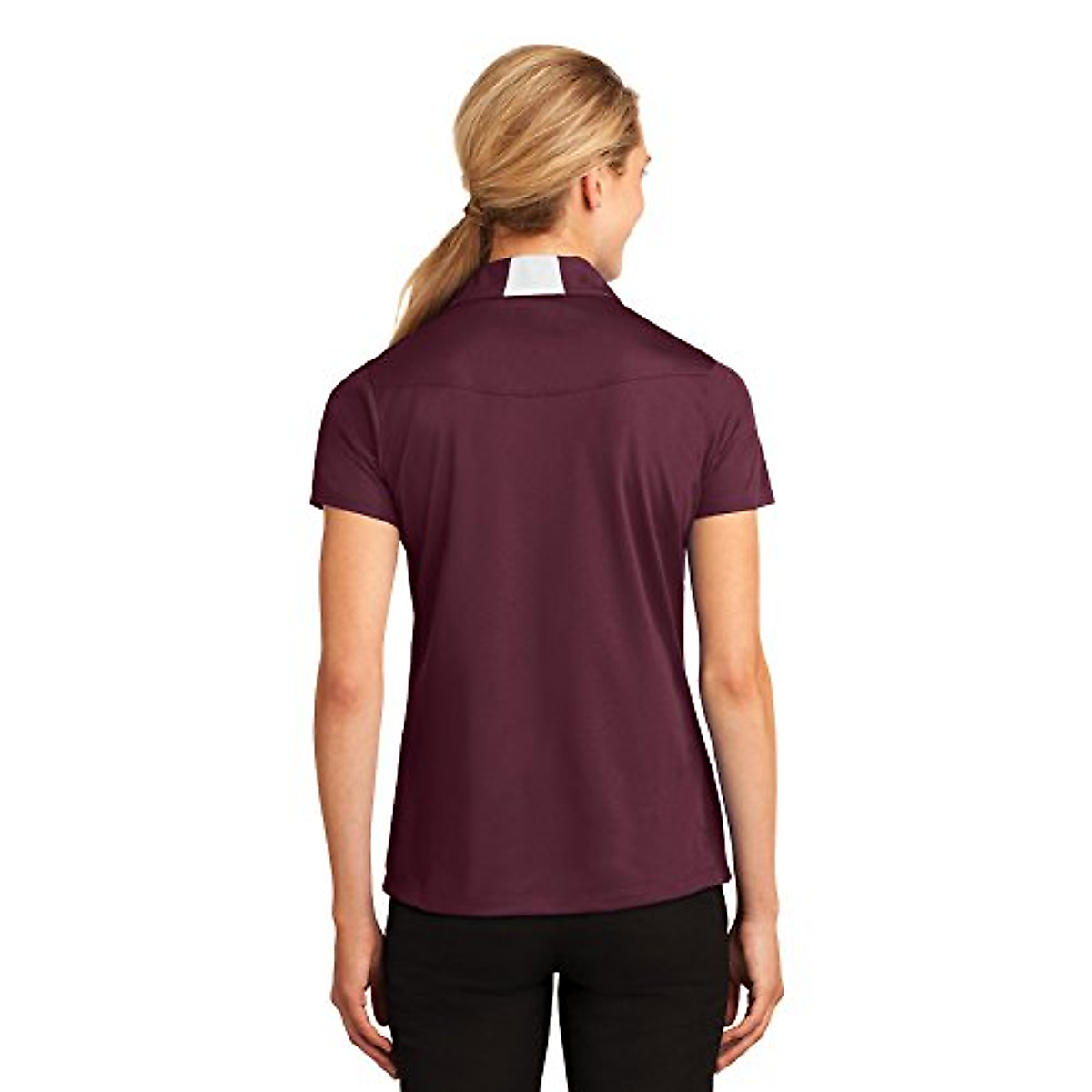 SPORT-TEK Women's Side Blocked Micropique Sport Wick Polo L Maroon/White