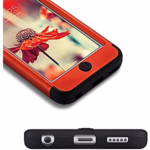 ULAK Compatible with iPod Touch 7/6/5 Case, Heavy Duty High Impact Shockproof Protective Cover for Apple iTouch 5th/6th/7th Generation (Latest Model), Red+Black