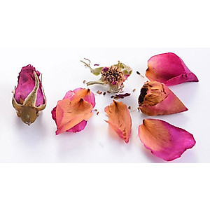 TooGet Fragrant Natural Red Rose Buds Rose Petals Organic Dried Flowers Wholesale, Culinary Food Grade - 4 OZ