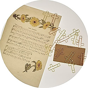 HiQin 50 PCS Rose Gold Paper Clips Cross Shape, Bible Accessories, Christian Bookmark Gifts for Women Men Coworkers Teachers