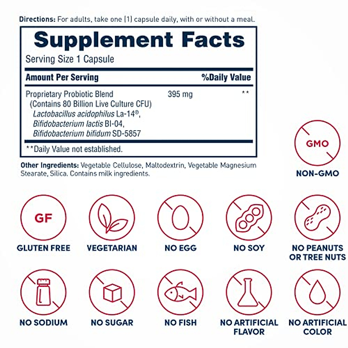 American Health Extra Care Probiotic Complex, 80 Billion MIcroorganisms - Beneficial Bacteria for The Digestive & Immune Systems* - Non-GMO, Vegetarian - 15 Capsules, 15 Total Servings (Pack of 3)