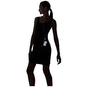 Vera Bradley Women's Microfiber Zip ID Case and Lanyard Combo, Black, One Size