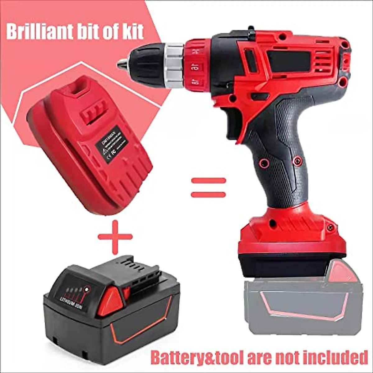 Laimiao Battery Adapter for Craftsman 20V Cordless Tools,DM18MAN Adaptor for DeWalt 20V and for Milwaukee 18V Li-on Battery Convert to for Craftsman New 20V Power Tool,Battery Replacement,Red