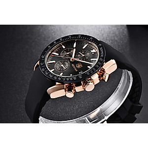 BENYAR - Stylish Wrist Watch for Men Silicone Strap Watches Quartz Movement, Waterproof and Scratch Resistant, Analog Chronograph Business Watch Mens Gift.