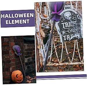 Abaodam 2pcs Witch Broom Witches Broom Party Decorations Halloween Decoration Witch Decoration Witch Halloween Costume Fall Decor for Kitchen Broom Cosplay Besom for Halloween Cloth Purple