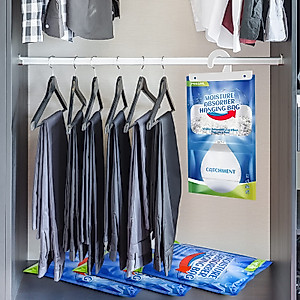 PEKGRIL Moisture Absorber Packets 14-Packs, 15 oz Hanging Dehumidifier Bags, Fragrance Free Humidity Packs for Closet, Bathroom, Kitchen, 420g/Pack