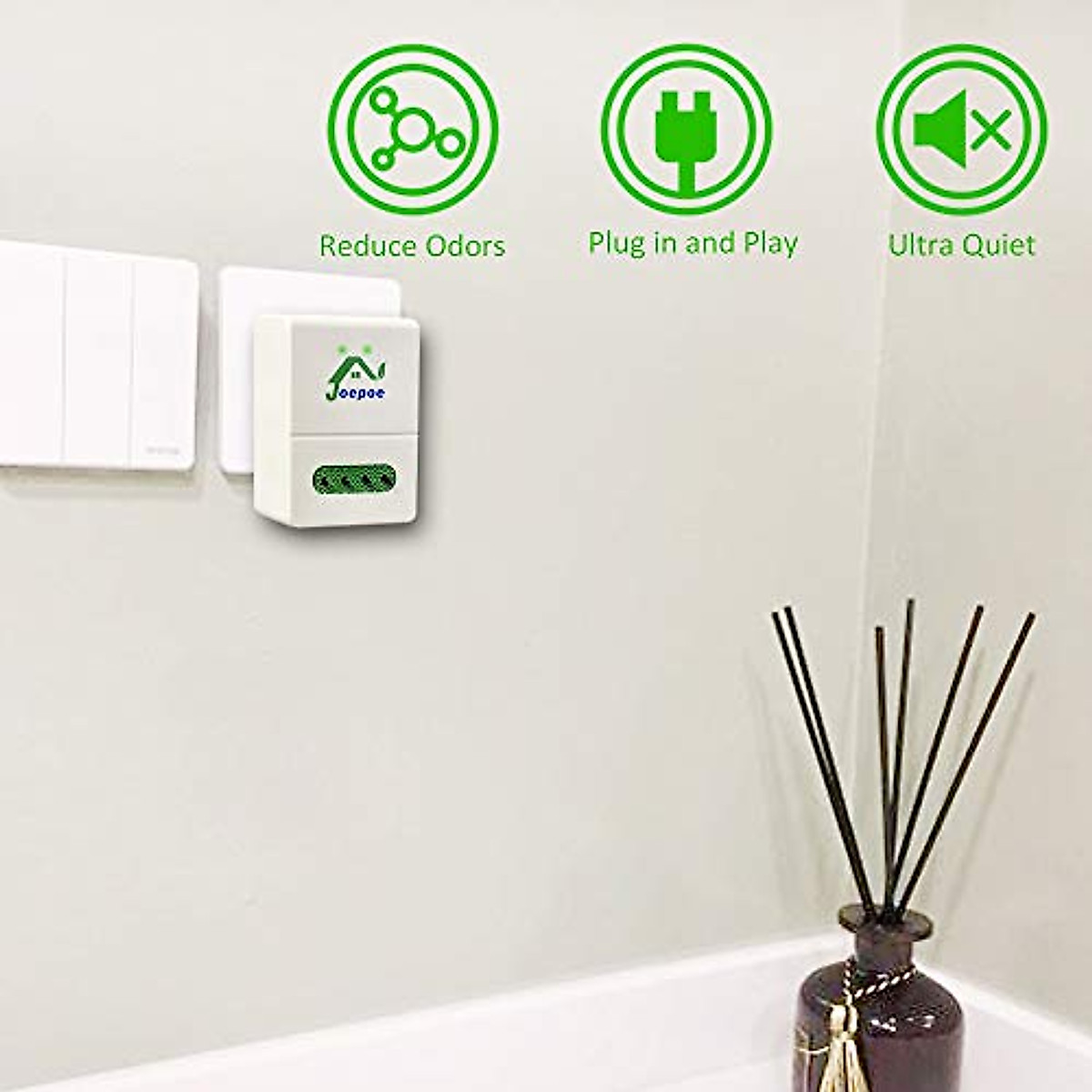 Joepoe Ionizer Air Purifier/ Plug In Air Purifier with Ion Technology Output Up to 32 Million Anions Per Second,Filterless Ion Air Purifier Plug In Home/Office Cleanse: Odors,Smell and More(3Pack)